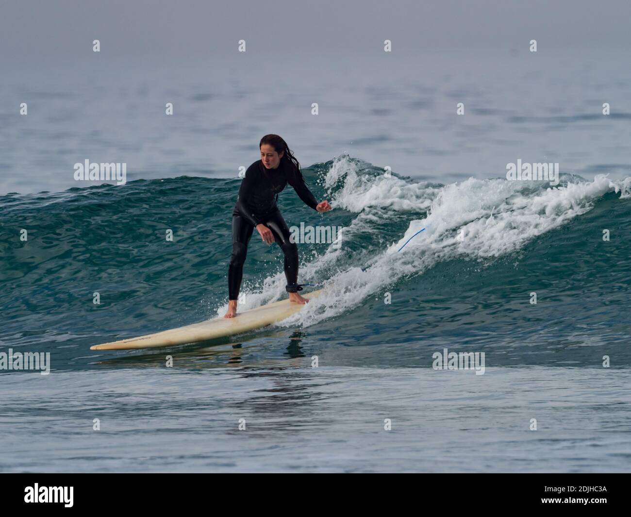 Surfer enjoying the waves at La Jolla Shores, San Diego, California ...