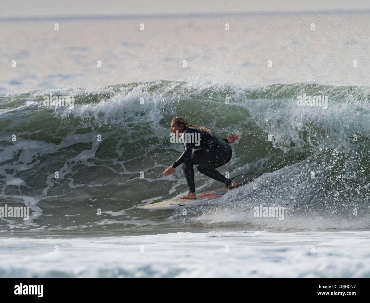 Surfer enjoying the waves at La Jolla Shores, San Diego, California ...