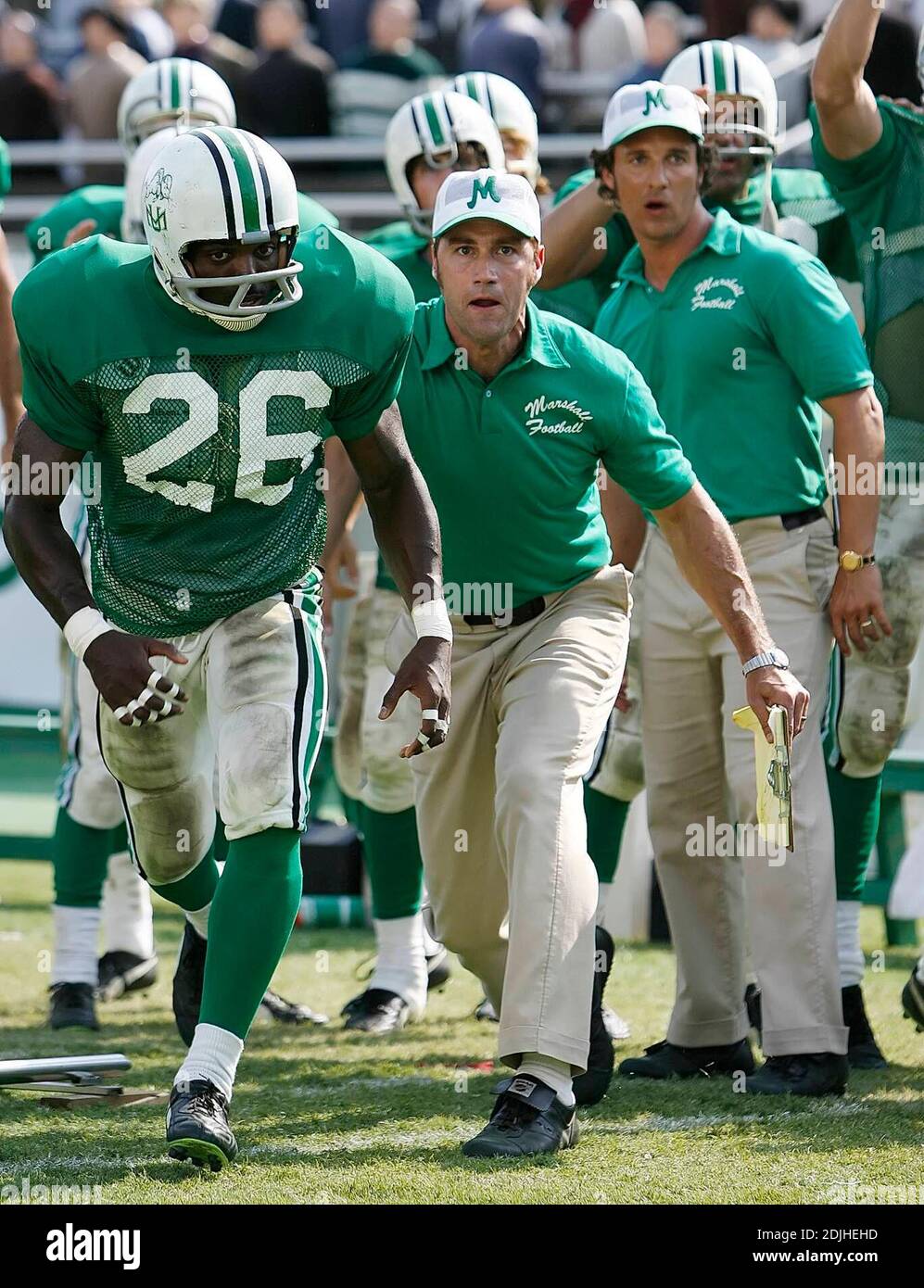 Exclusive!! Matthew McConaughey, center, portraying Marshall football ...