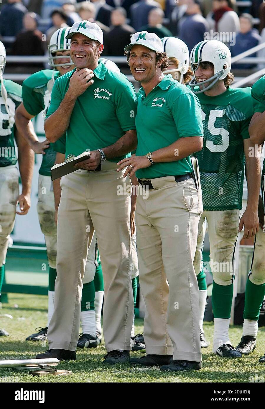 Exclusive!! Matthew McConaughey, center, portraying Marshall football ...