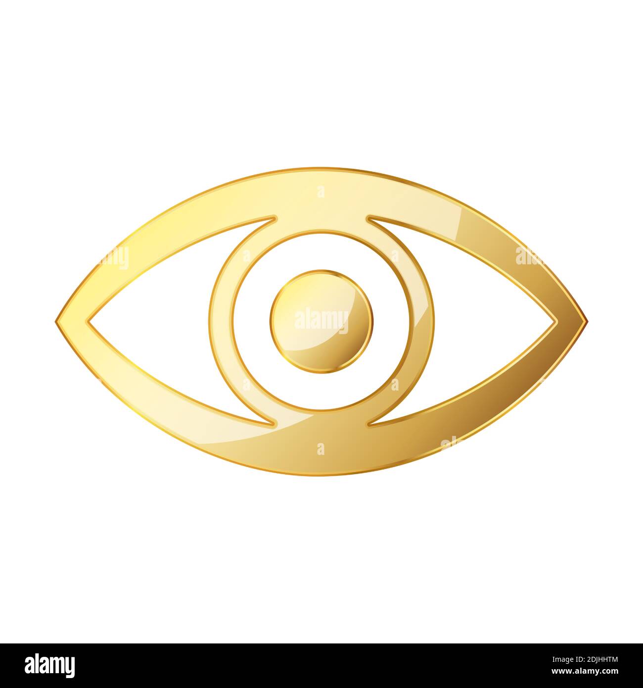Eye icon. Gold human eye icon. Vector illustration. Gold symbol of ...