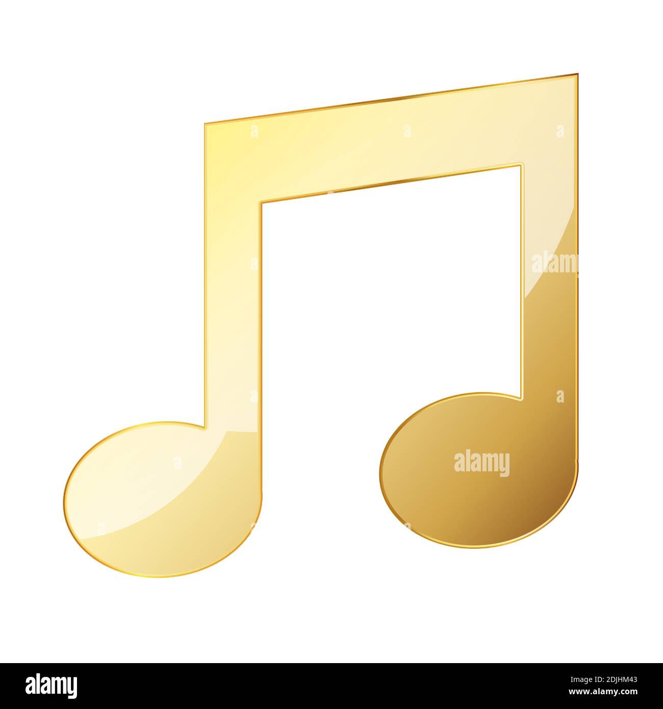 Music note icon. Gold music note icon. Vector illustration. Gold symbol ...