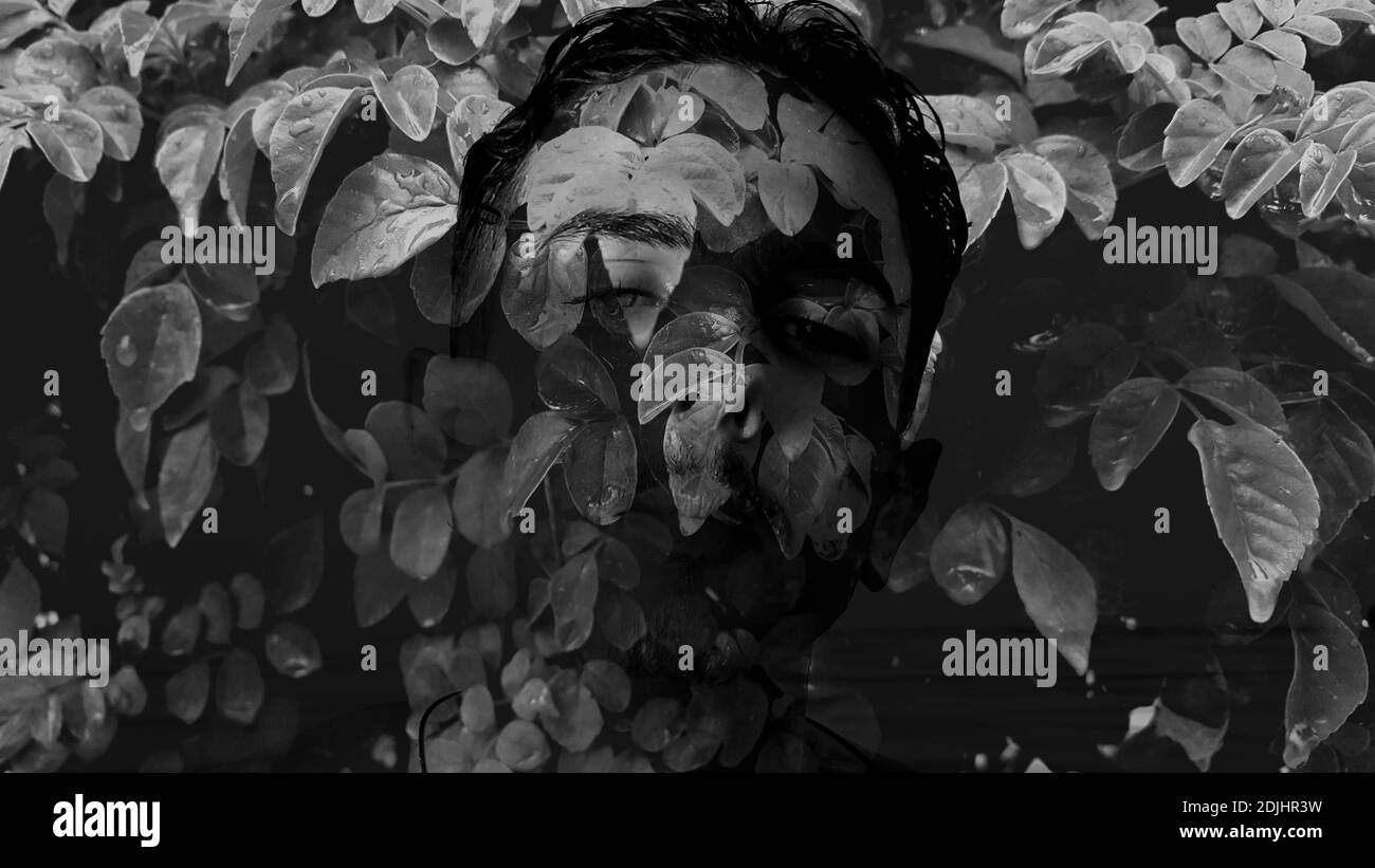 Man multiple exposure black and white Black and White Stock Photos ...