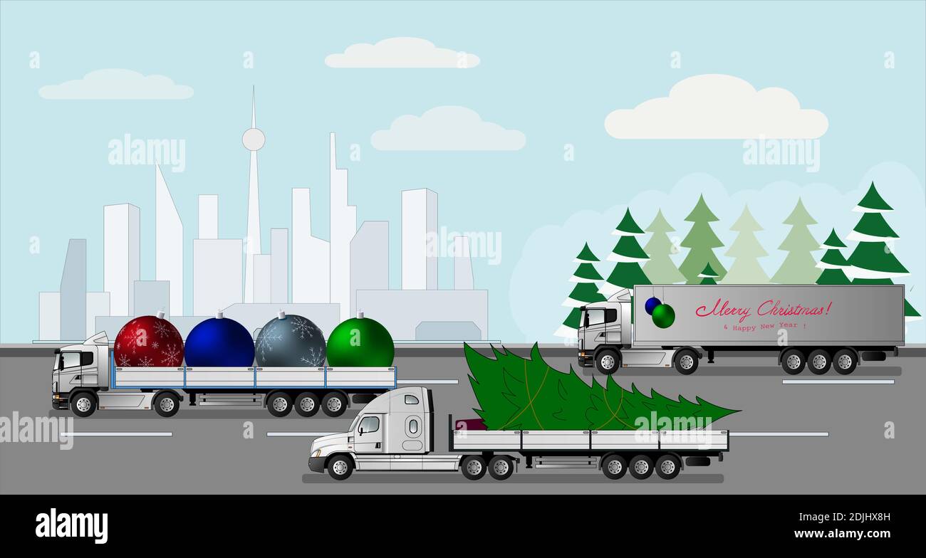 Truck christmas Stock Vector Images - Alamy