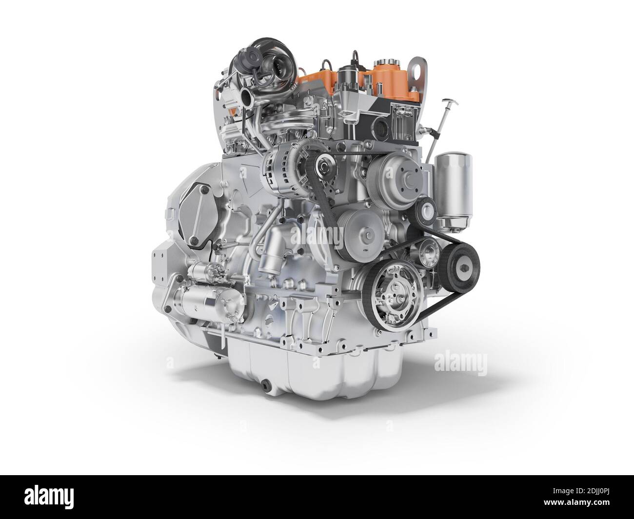 Concept car motor 3d rendering on white background with shadow Stock ...