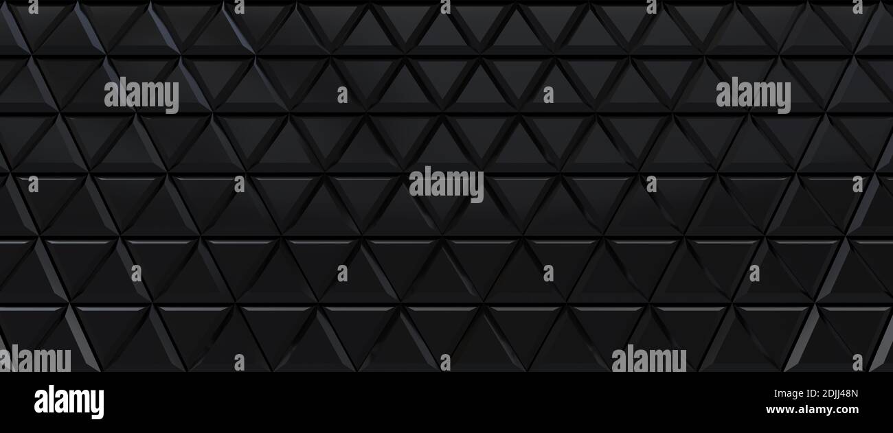 Black tiled triangular abstract background. Extruded triangles surface ...