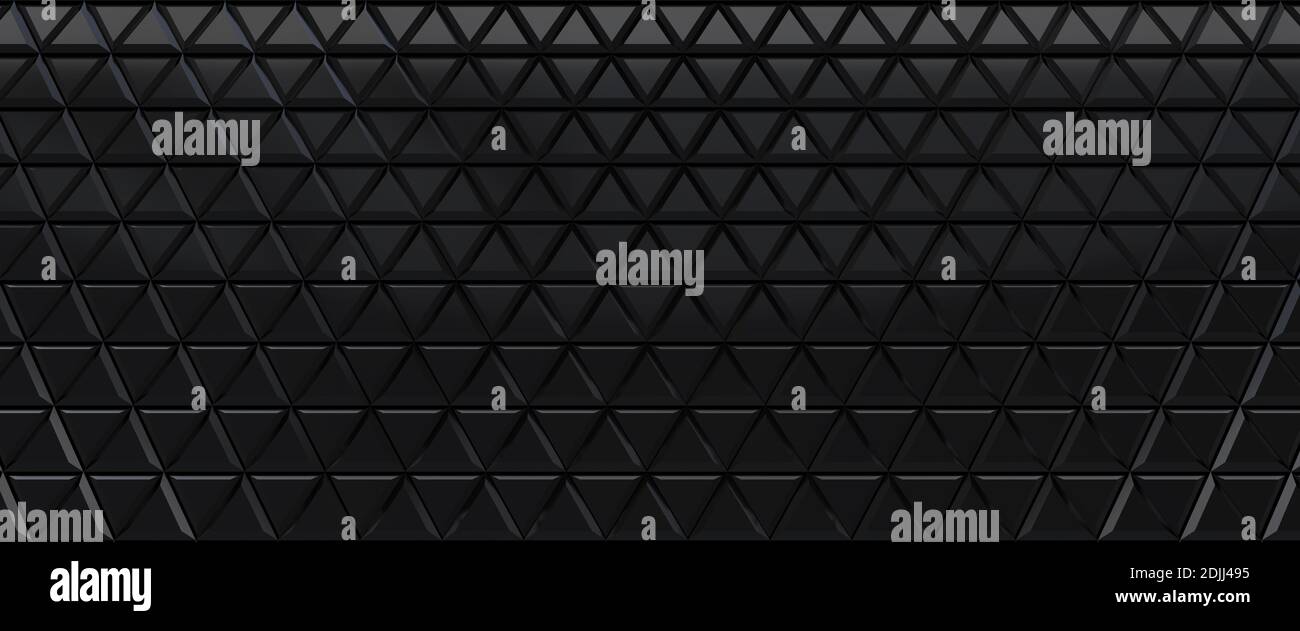Black tiled triangular abstract background. Extruded triangles surface ...