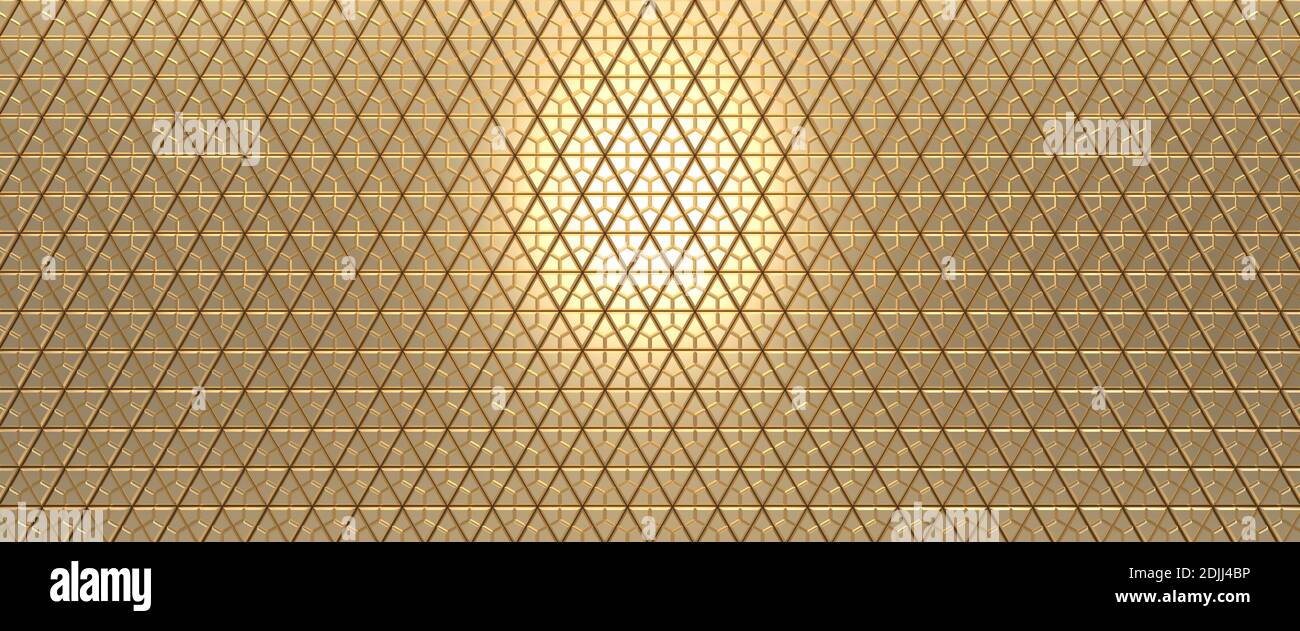 Gold tiled triangular abstract background. Extruded triangles surface ...