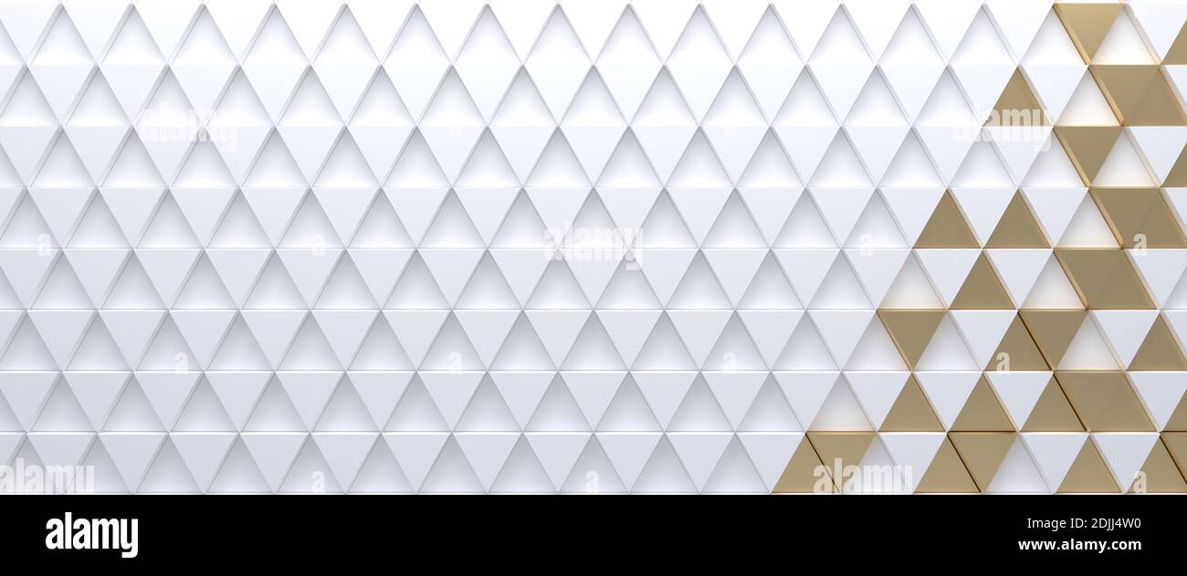 White and gold tiled triangular abstract background. Extruded triangles ...