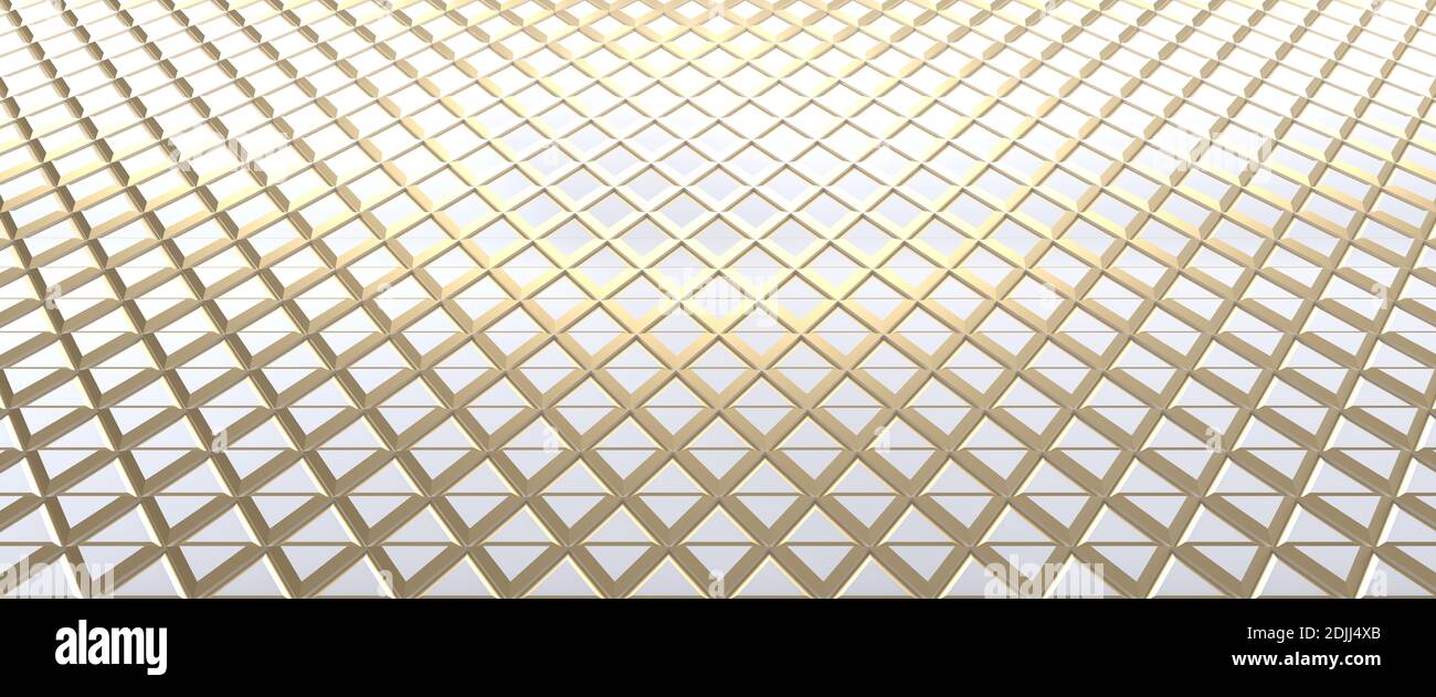 White and gold tiled triangular abstract background. Extruded triangles ...