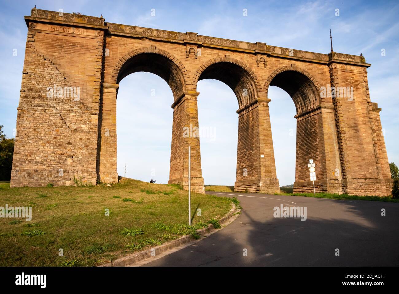 Remnant of the Northern stone arch bridge of the Pfrimm Valley Viaduct ...