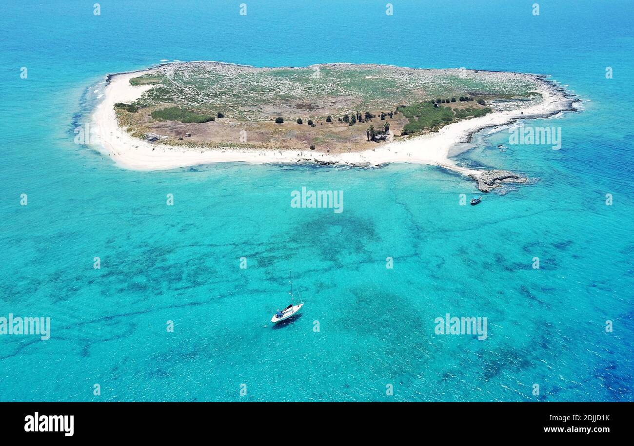 Aerial View Of Island Stock Photo - Alamy