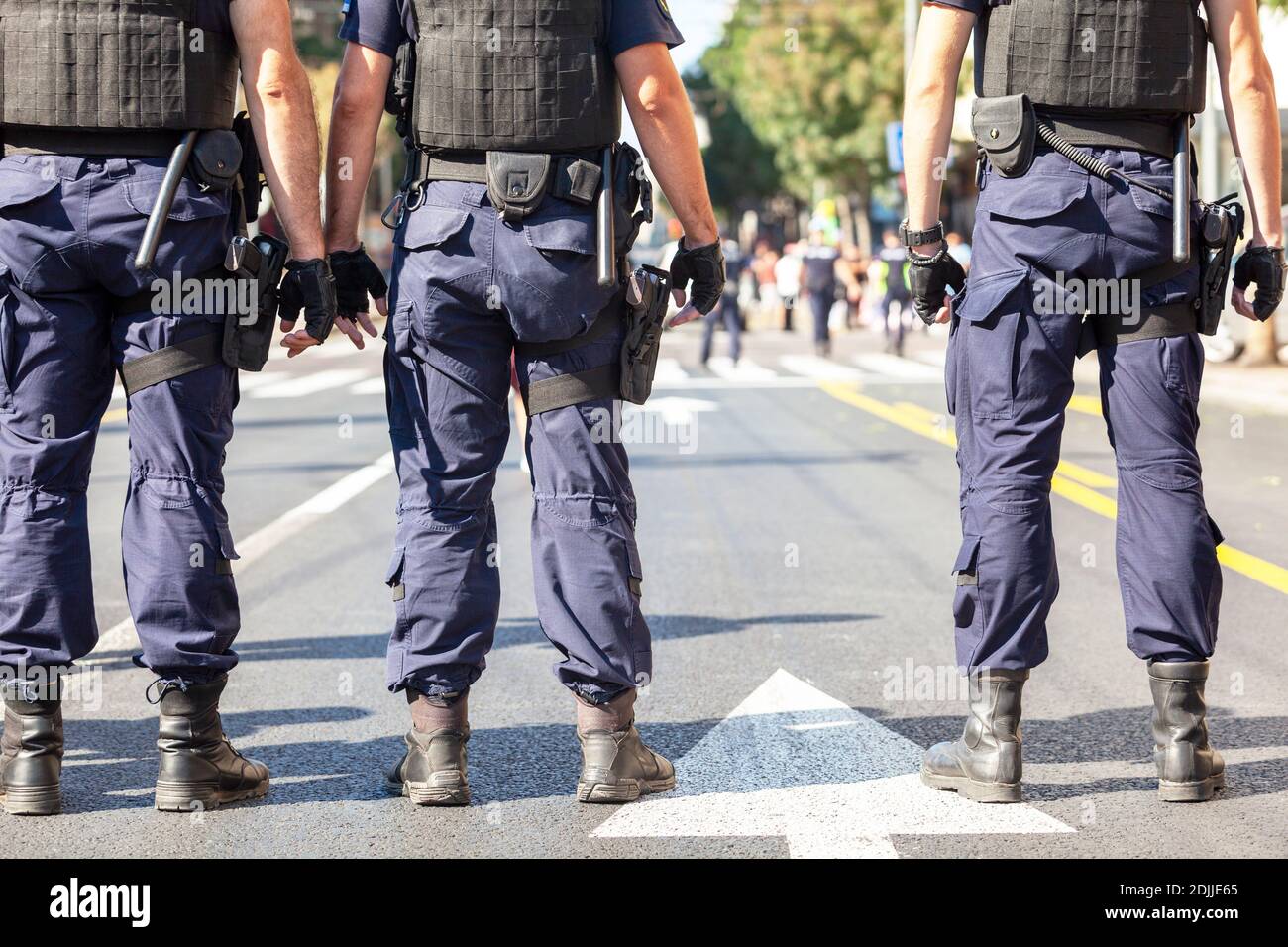 Police officers on duty after terrorist attack. Counter terrorism Stock ...