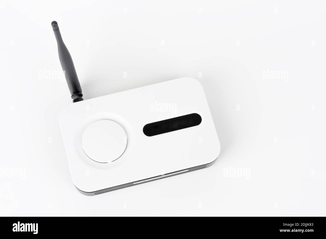 Wifi router, wireless device with one antenna on white background Stock ...
