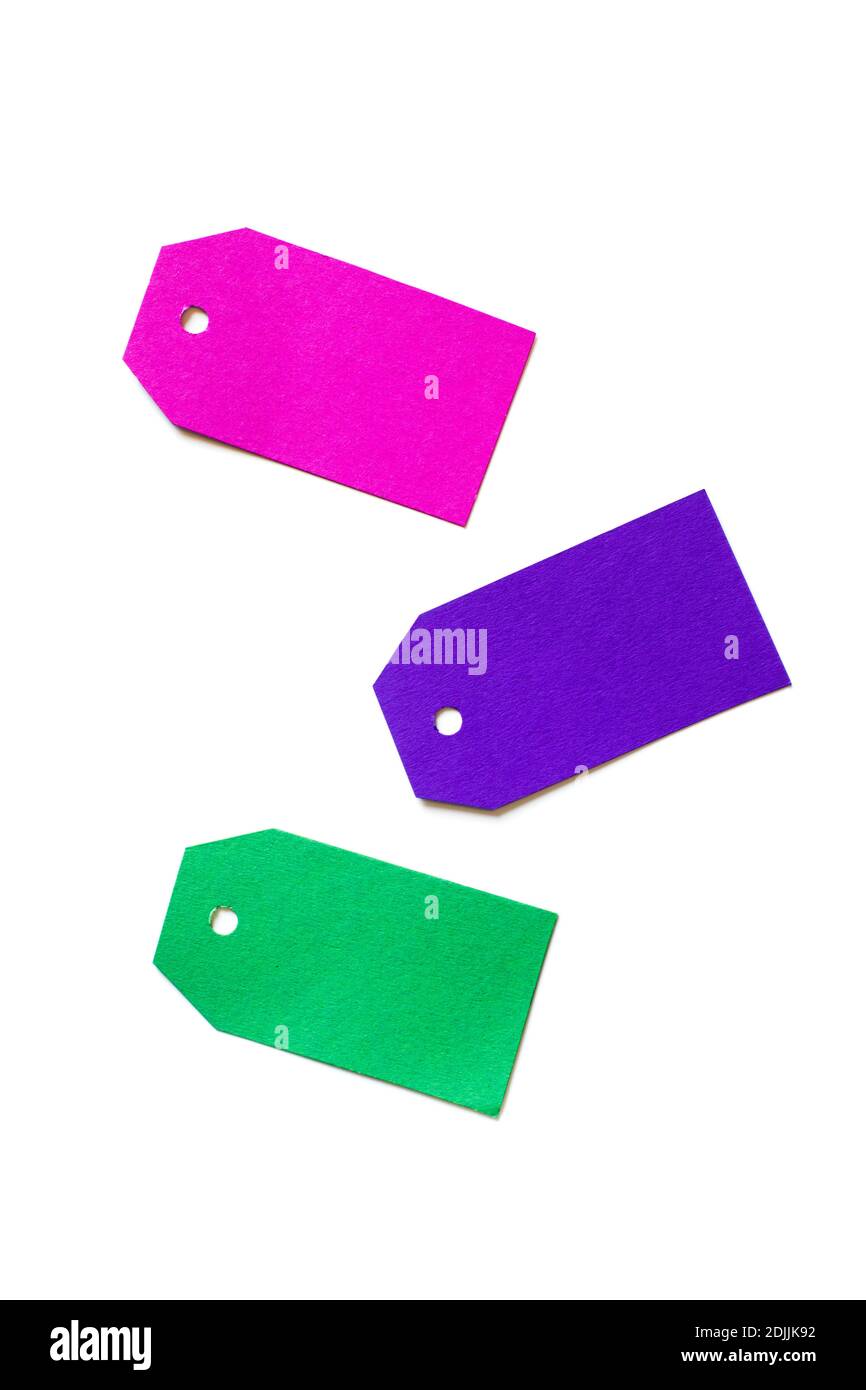 Template of colorful cardboard labels with copy space for the price ...