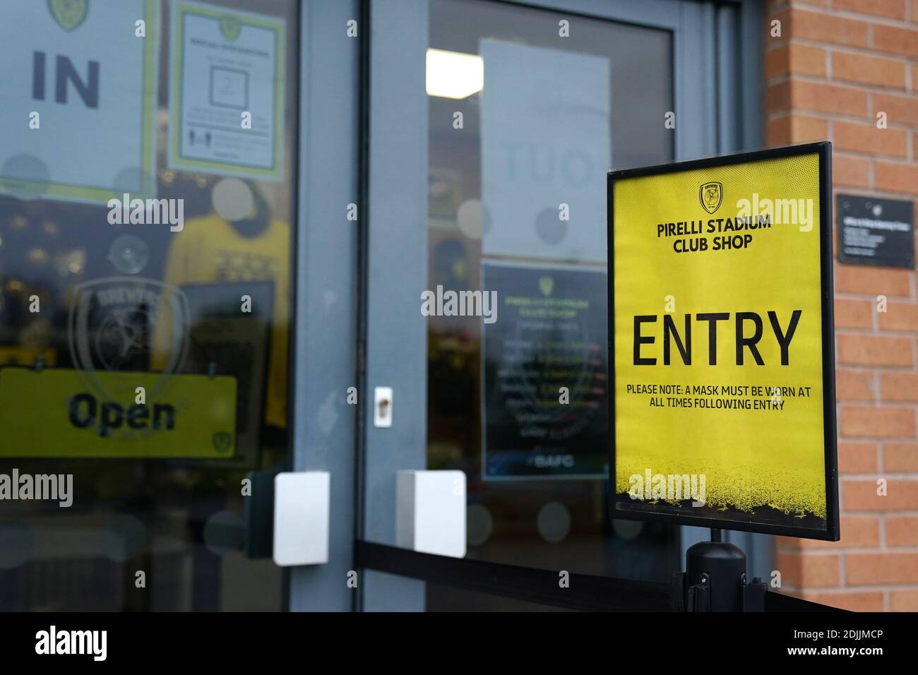 A general view of Burton Albion’s ground, the Pirelli Stadium Stock ...