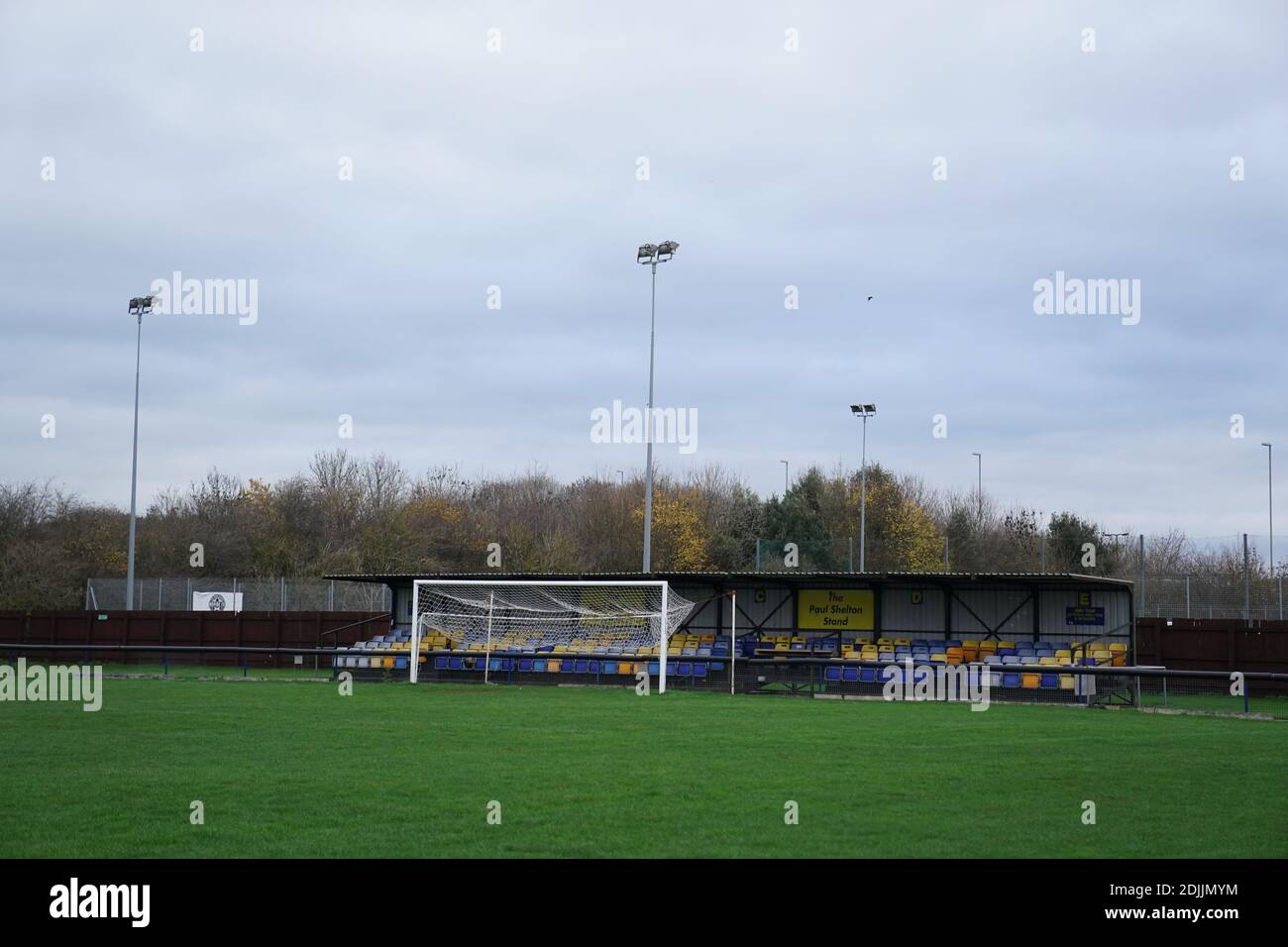 A general view of Carlton FC’s ground, the Bill Stokeld Stadium Stock ...