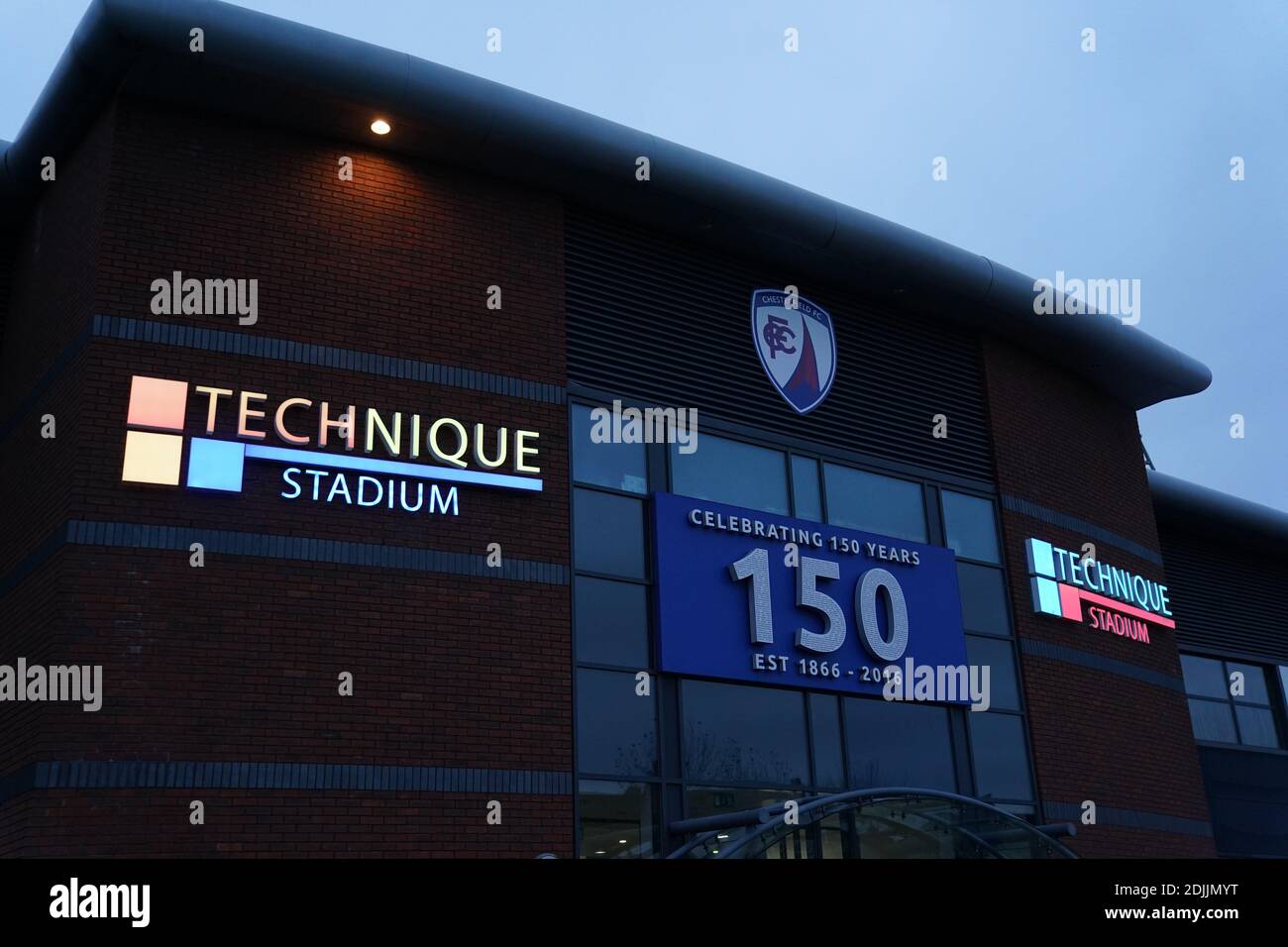 A general view of Chesterfield FC’s ground, the Technique Stadium Stock ...