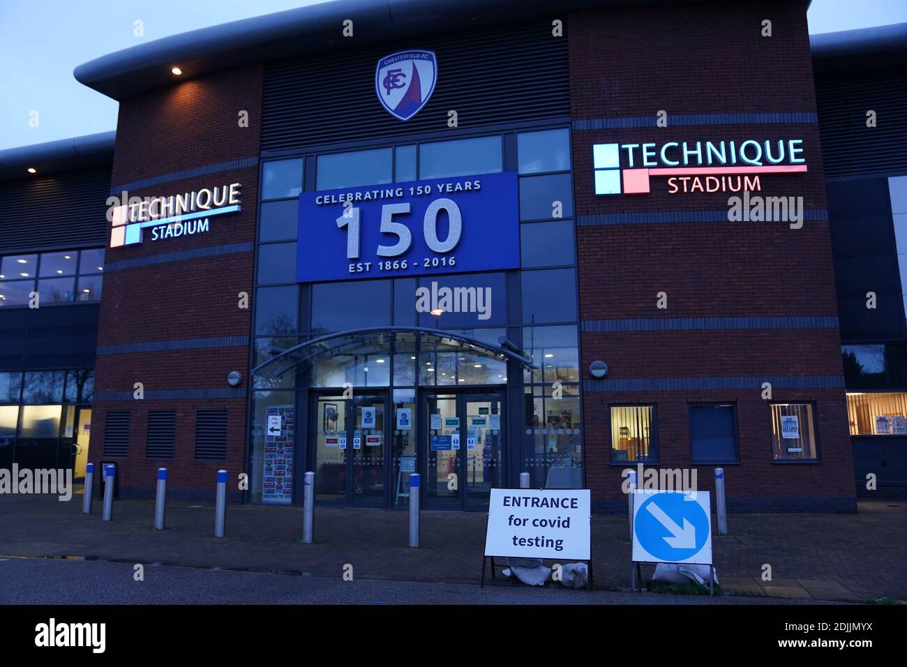 A general view of Chesterfield FC’s ground, the Technique Stadium Stock ...