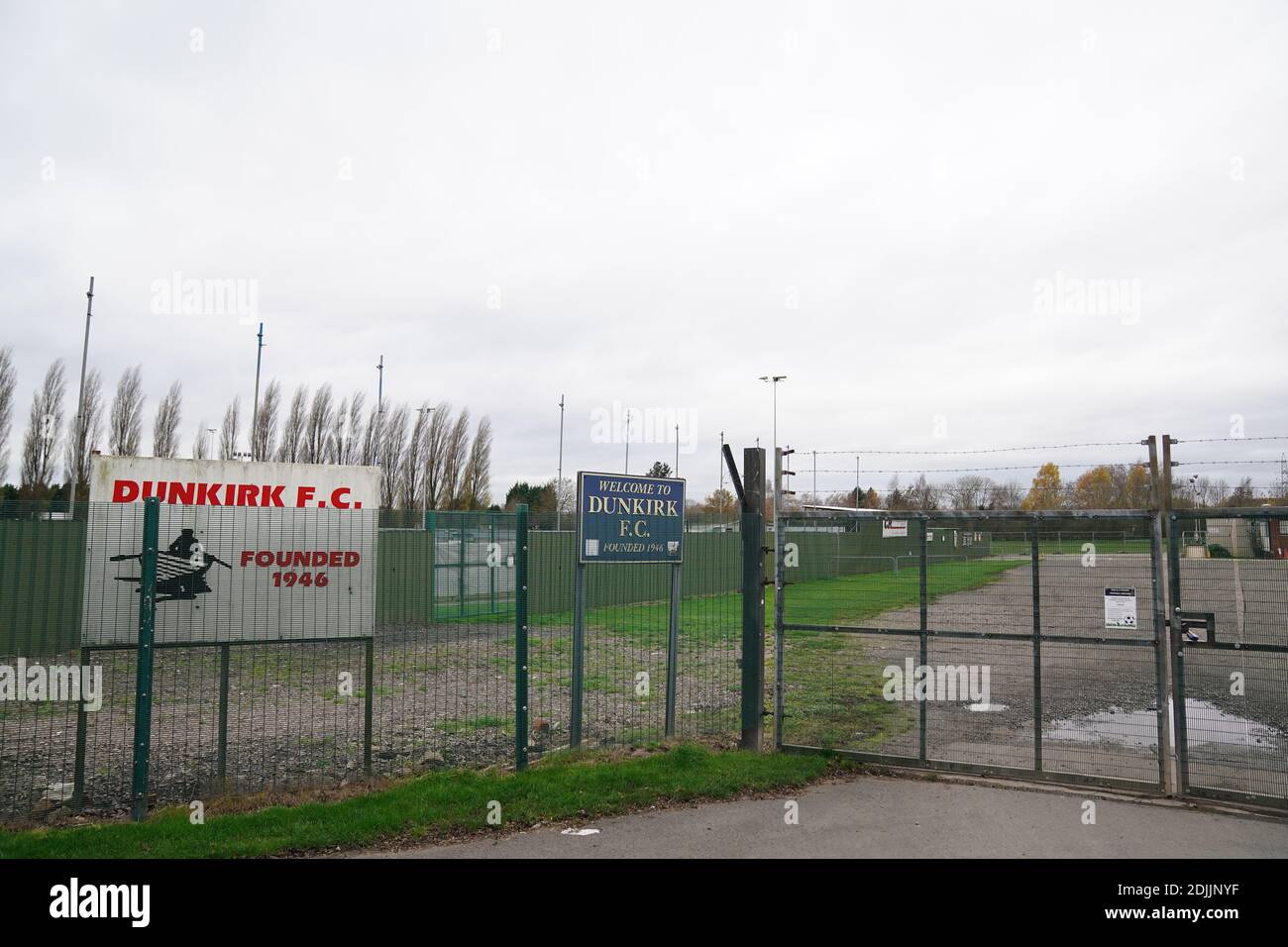A general view of Dunkirk FC’s ground, the Ron Steel Sports Ground ...
