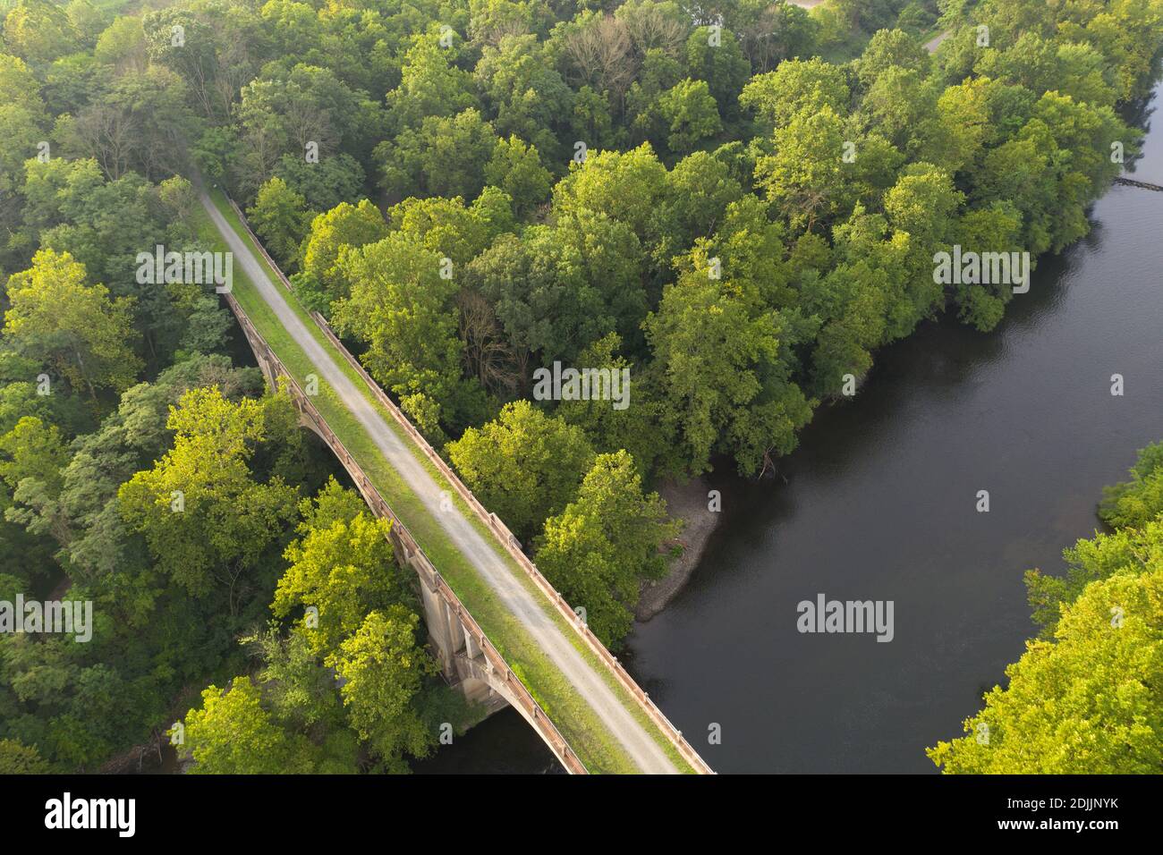 Aerial view of Neversink Foothills trail in Reading, PA Stock Photo - Alamy