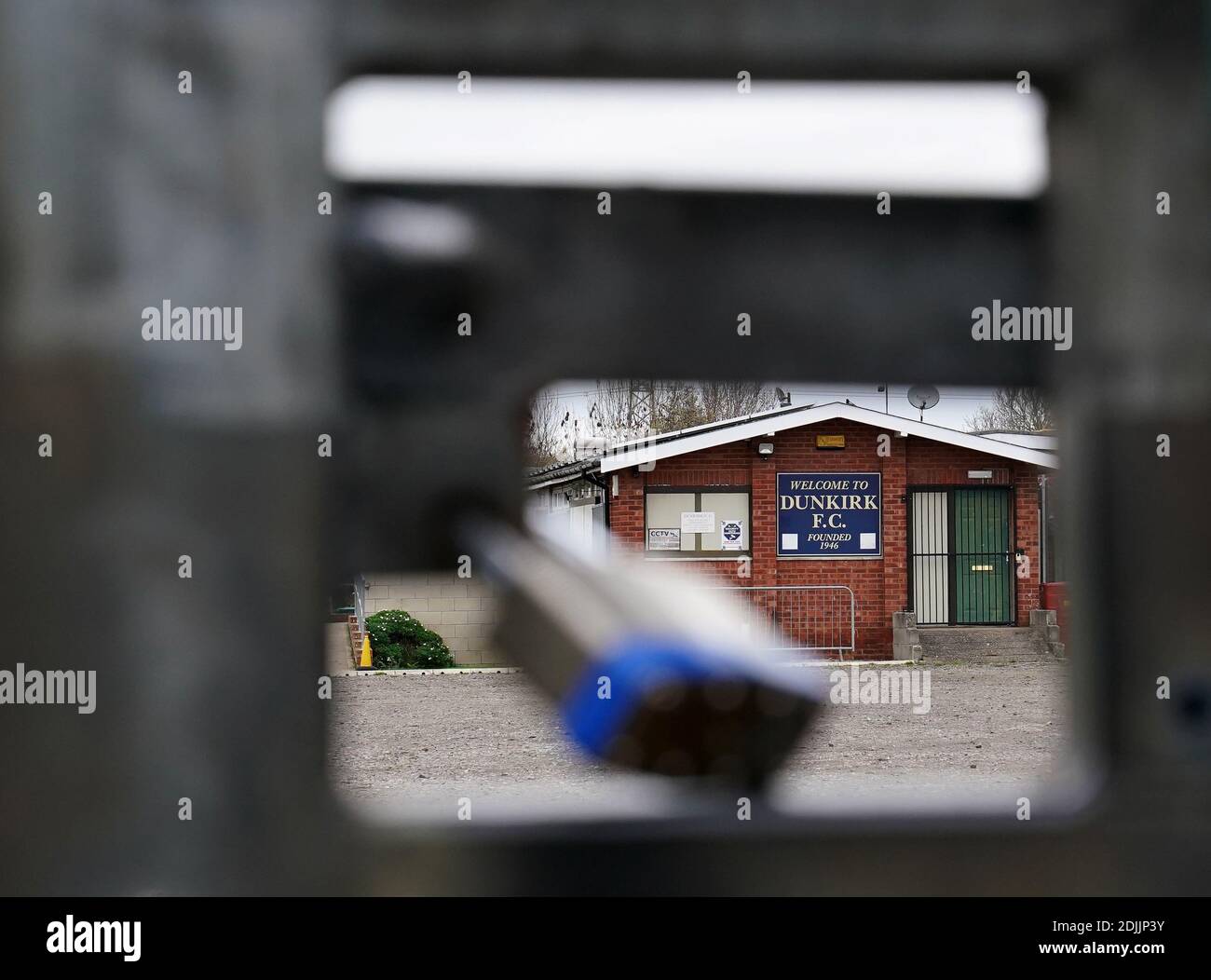 A general view of Dunkirk FC’s ground, the Ron Steel Sports Ground ...