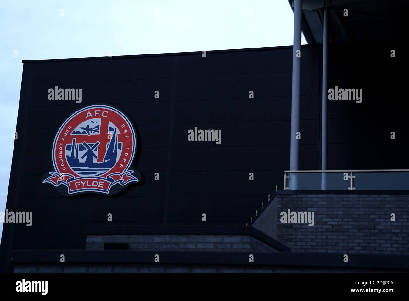 A general view of AFC Flyde’s ground, Mill Farm Stock Photo - Alamy