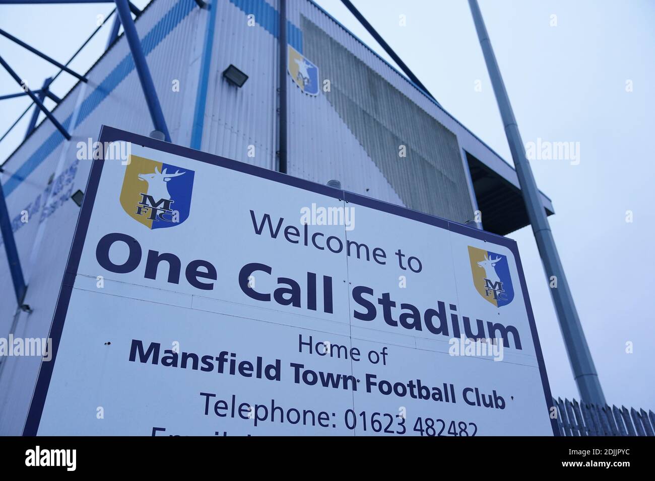 A general view of Mansfield Town FC’s ground, the One Call Stadium ...