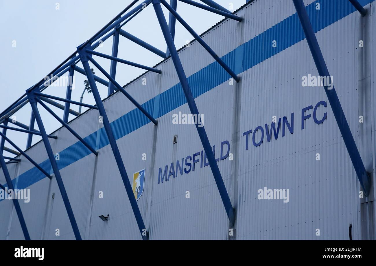 A general view of Mansfield Town FC’s ground, the One Call Stadium ...