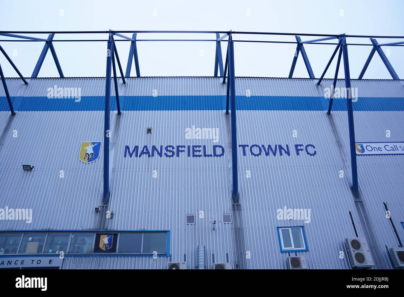 A general view of Mansfield Town FC’s ground, the One Call Stadium ...