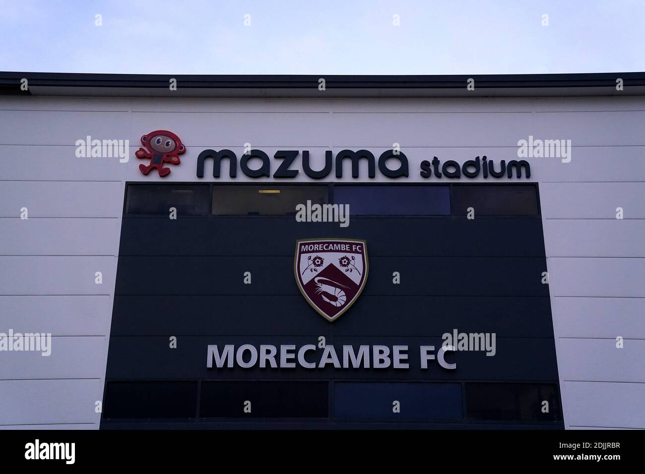 A general view of Morecambe FC’s ground, the Mozuma Stadium Stock Photo ...