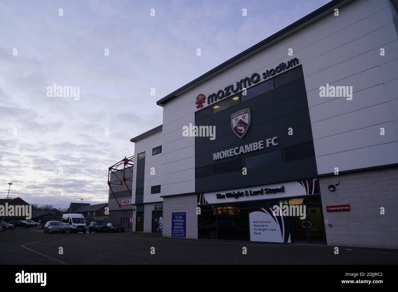 A general view of Morecambe FC’s ground, the Mozuma Stadium Stock Photo ...
