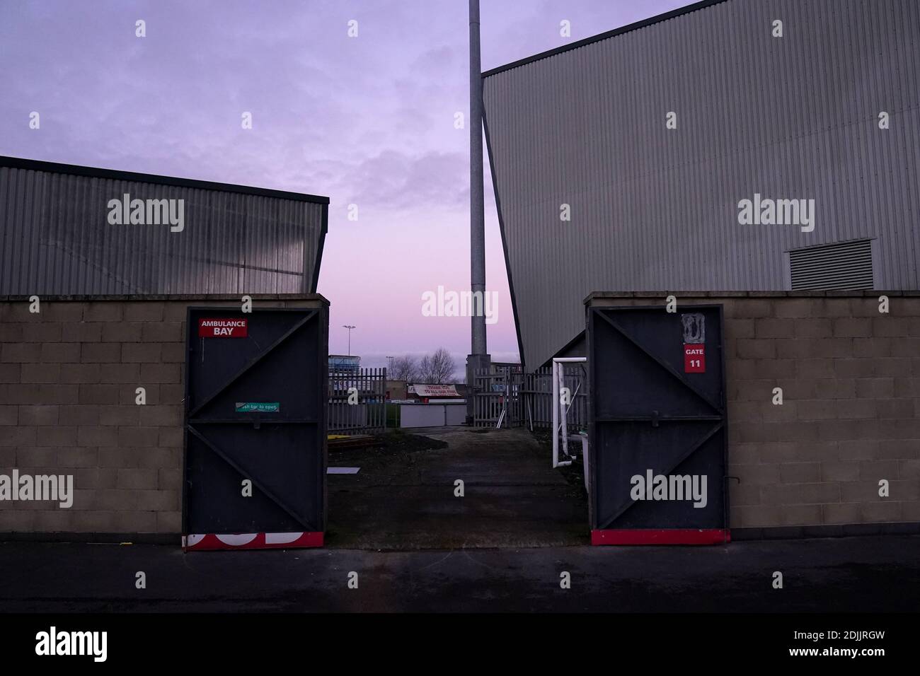 A general view of Morecambe FC’s ground, the Mozuma Stadium Stock Photo ...