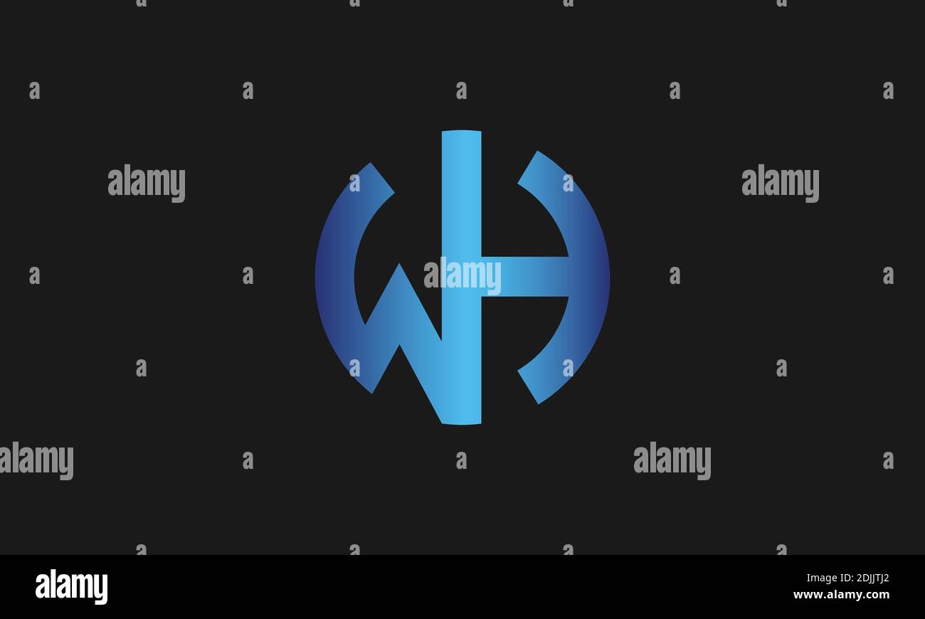 W , H , WH , HW letter logo design and monogram logo. Initial letter wh ...