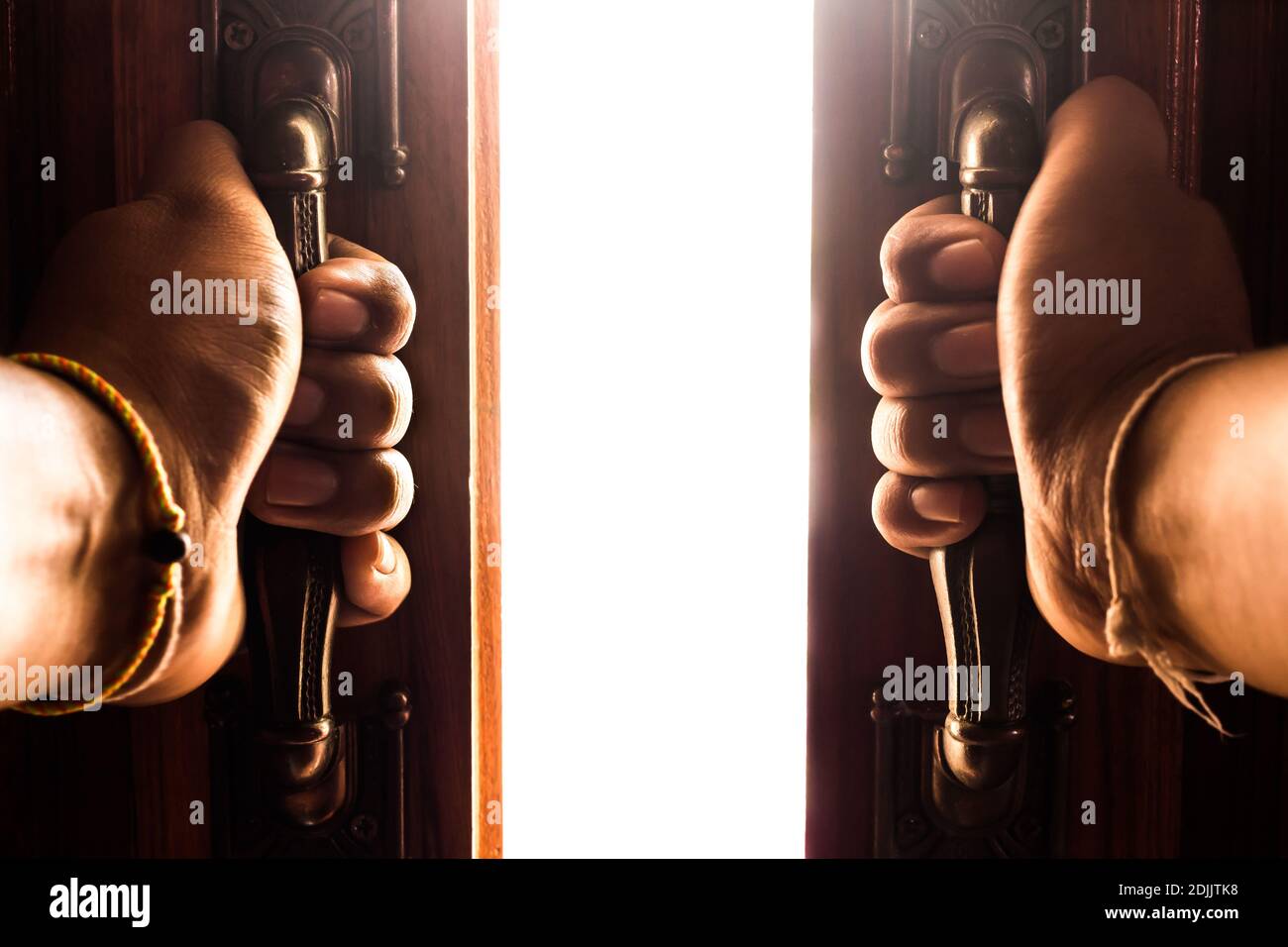 Two hands open door hi-res stock photography and images - Alamy