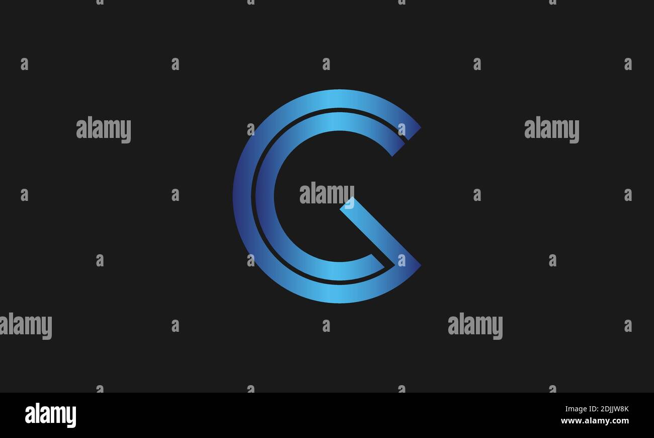G, C, GC letter logo design template vector illustration icon Stock ...