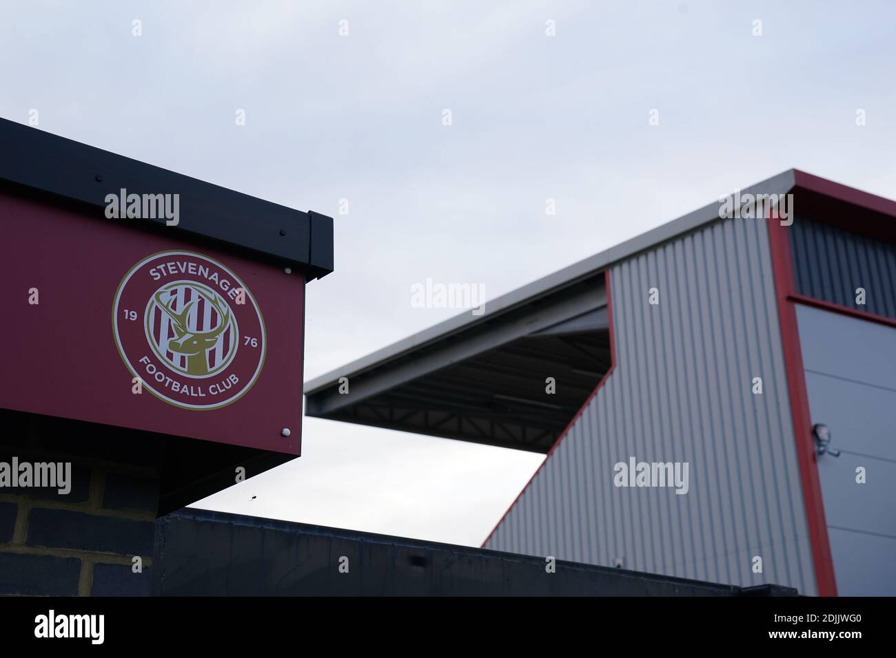 A general view of Stevenage FC’s ground, the Lamex Stadium Stock Photo ...