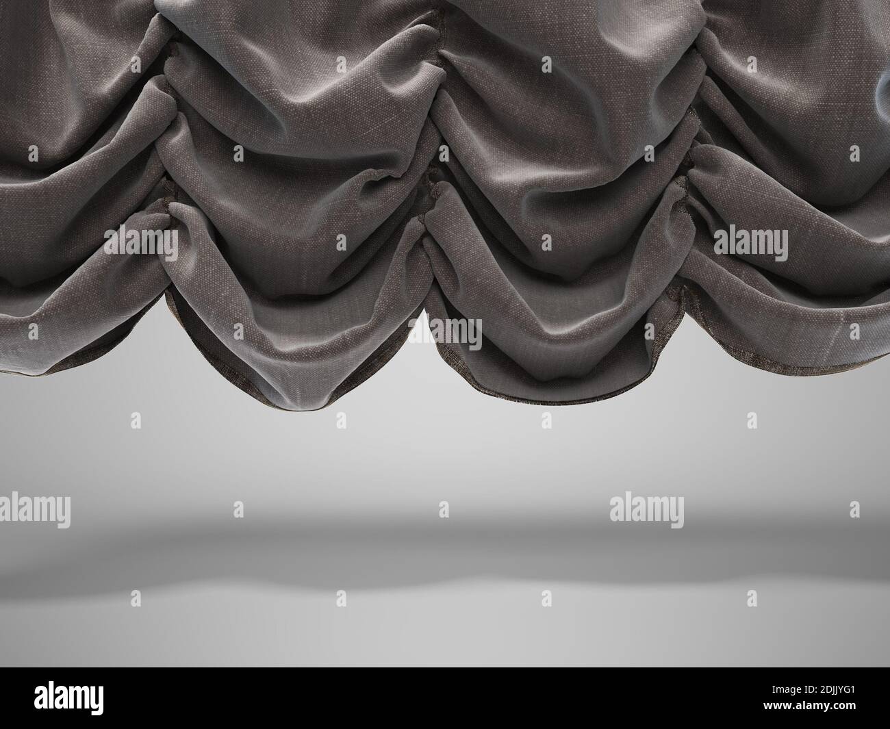 Concept scene is closed by curtain 3d rendering on gray background with ...