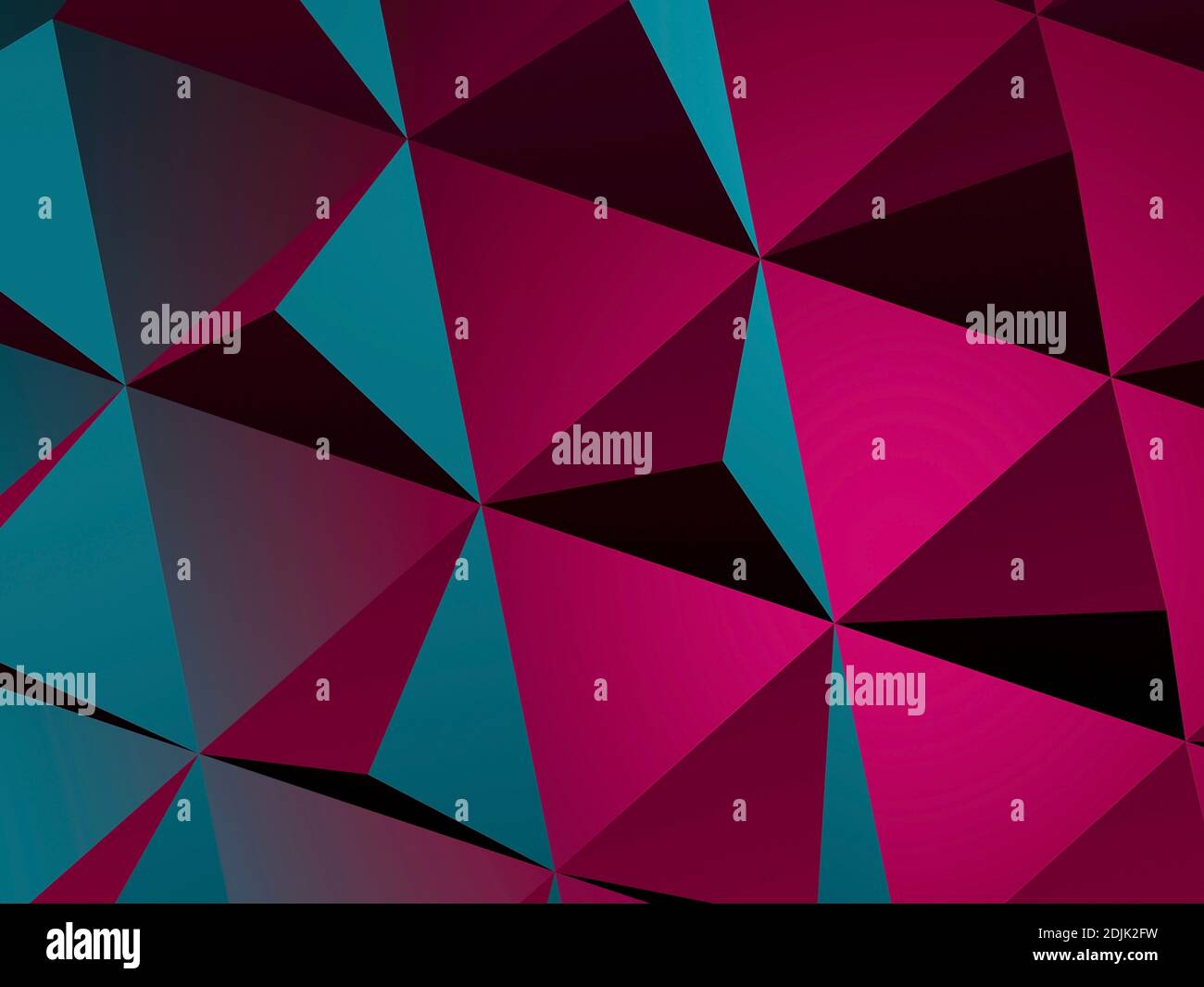 Abstract geometric pattern, parametric structure of blue pink pyramids ...