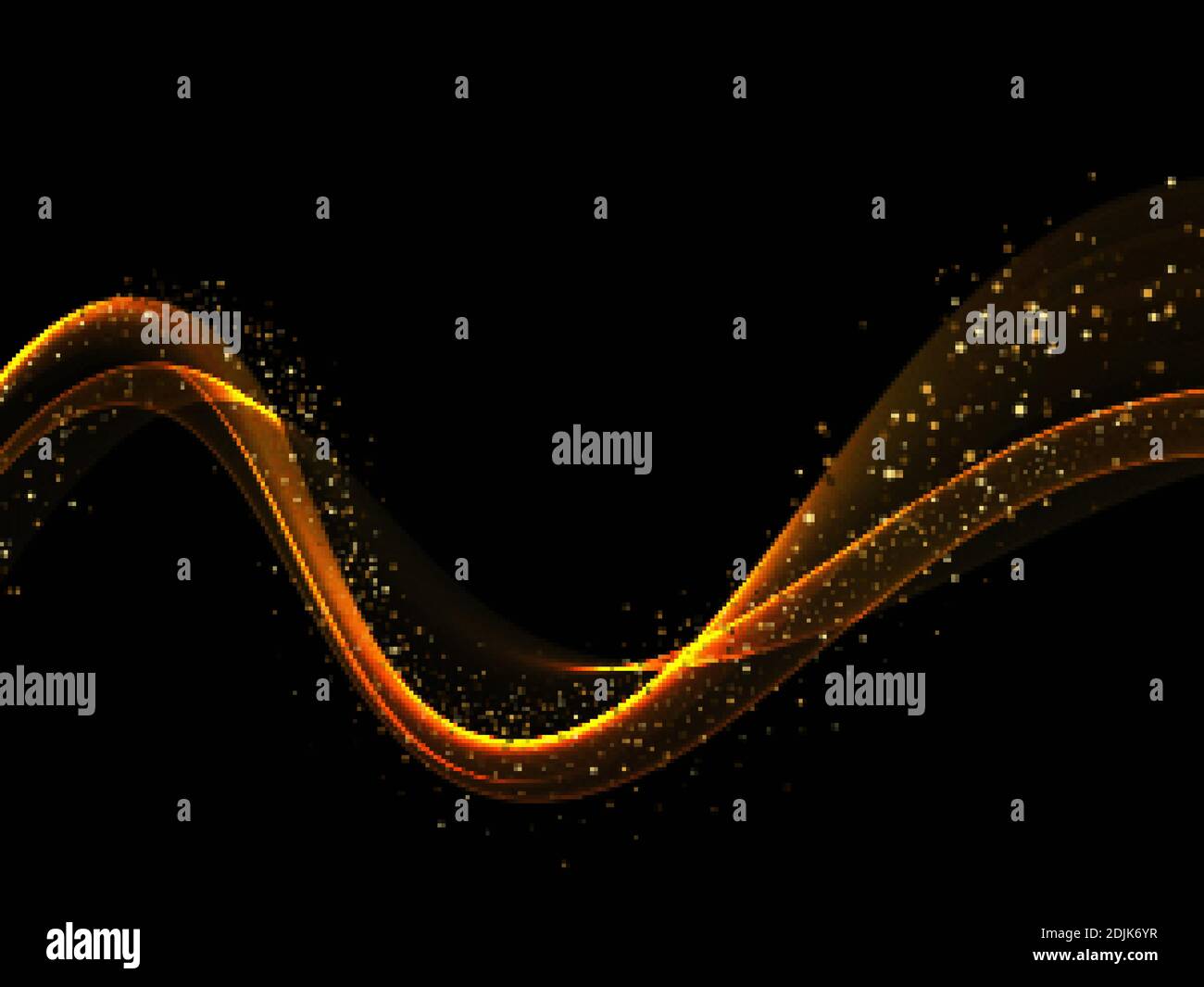 Abstract vector gold wave design element with glitter effect on dark background Stock Vector ...