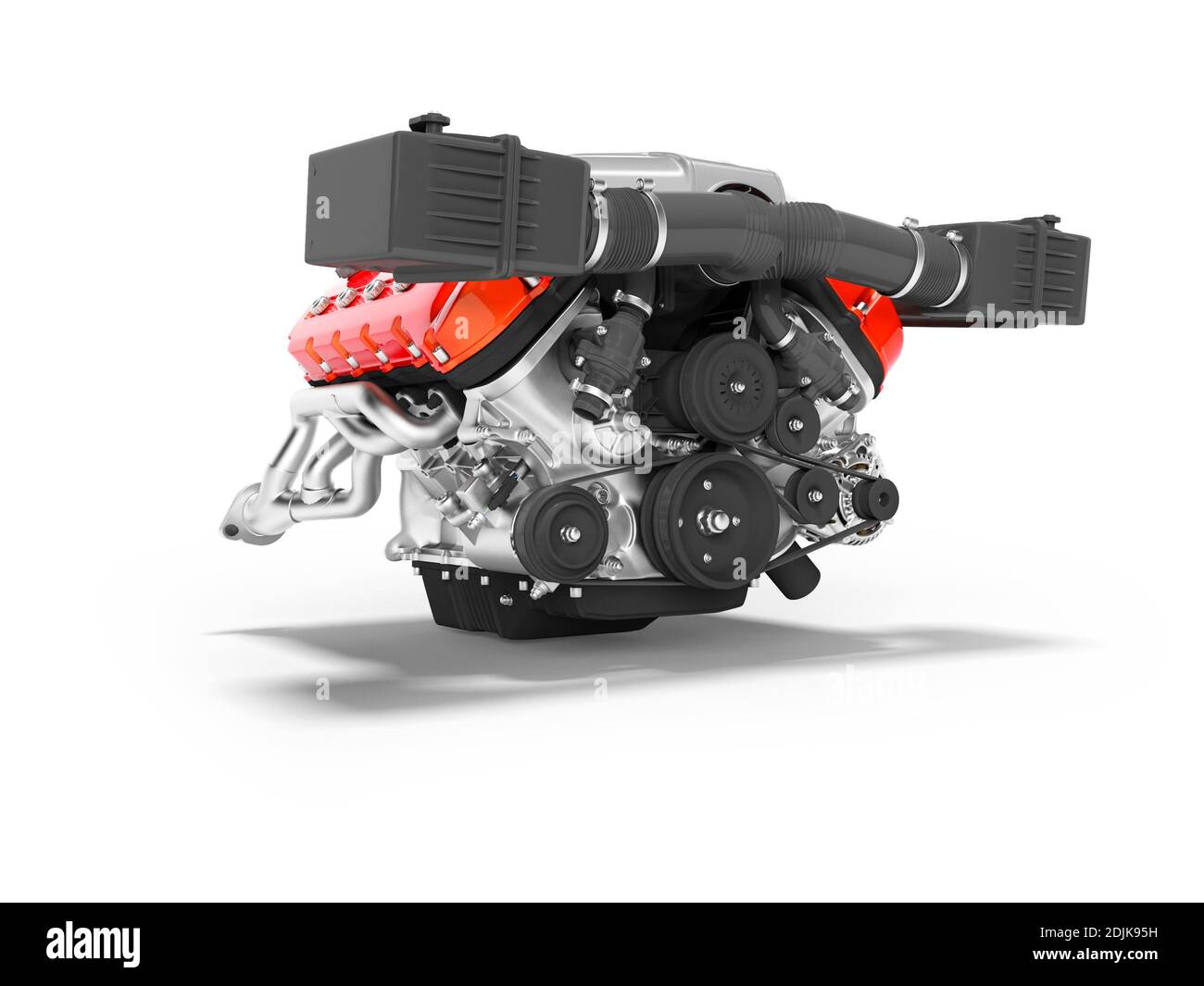 Engine for car assembly 3D render on white background with shadow Stock ...