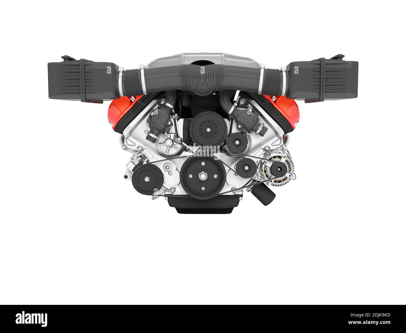 Engine for car assembly front view 3D render on white background no ...