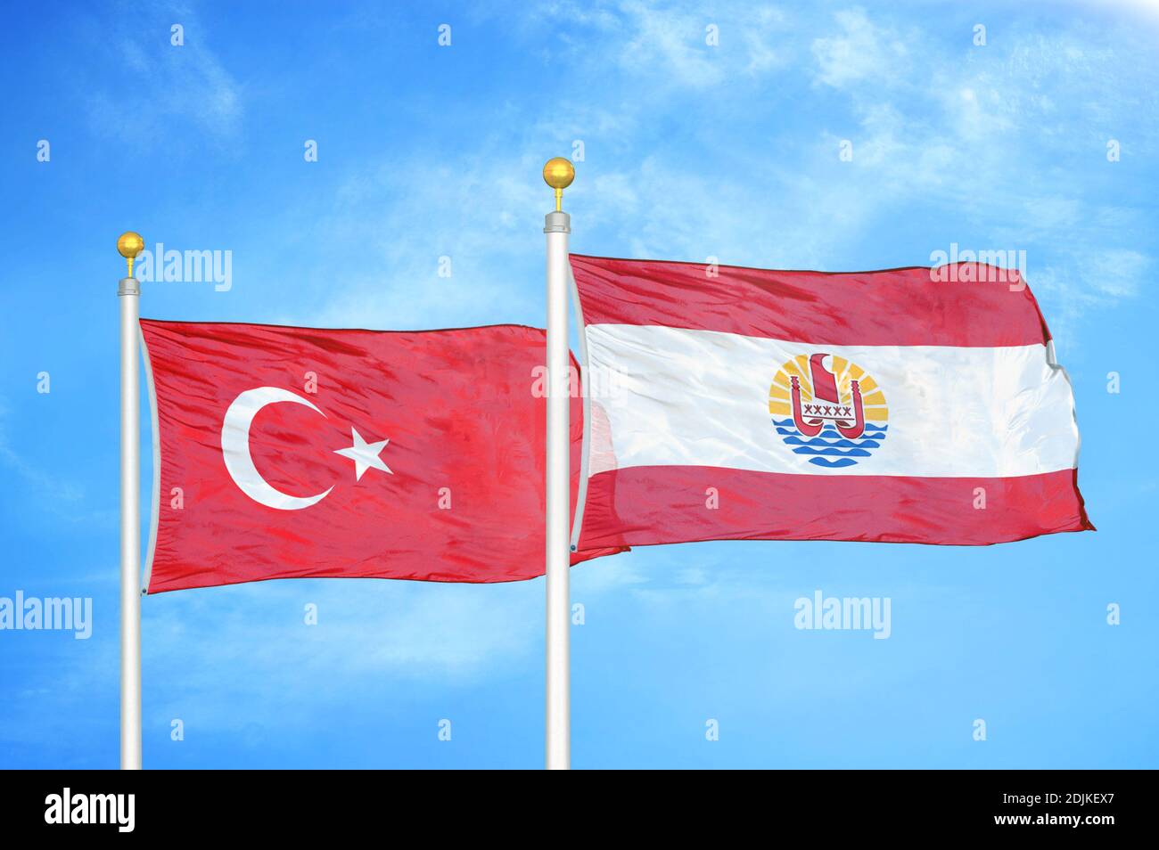 Turkey french polynesia flag hi-res stock photography and images - Alamy