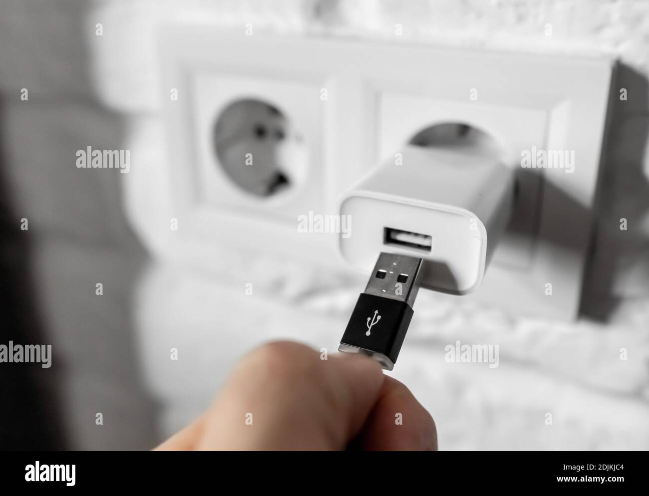Power cord wall socket hi-res stock photography and images - Alamy