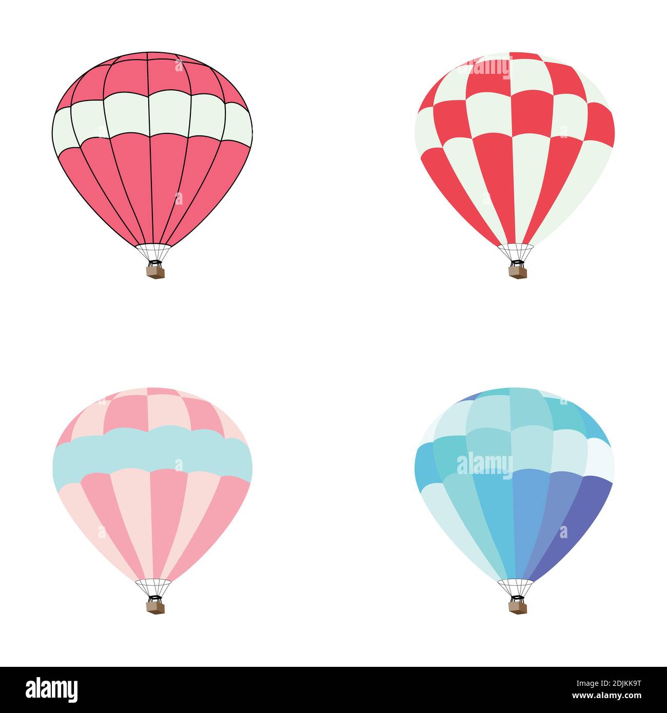 Set of hot air balloons vector illustrations Stock Vector Image & Art ...