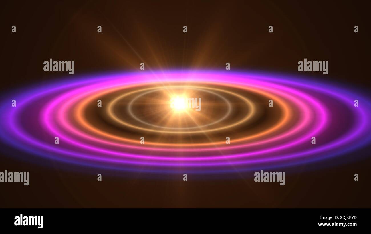Abstract atom color rings background ray light Stock Photo - Alamy