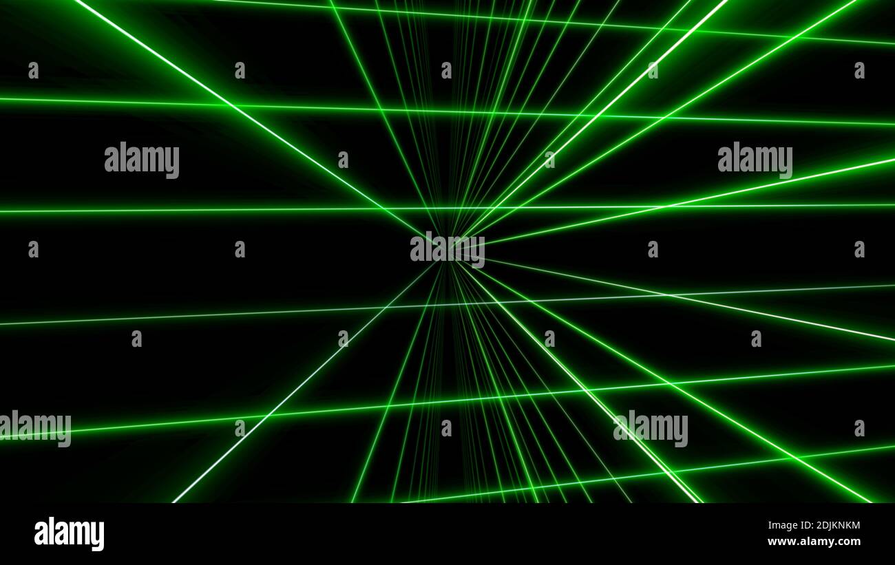 3d green line laser background, 3d illustration render Stock Photo - Alamy