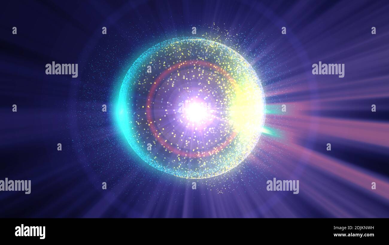 particle geometry planet, Abstract particles background, 3D rendering ...