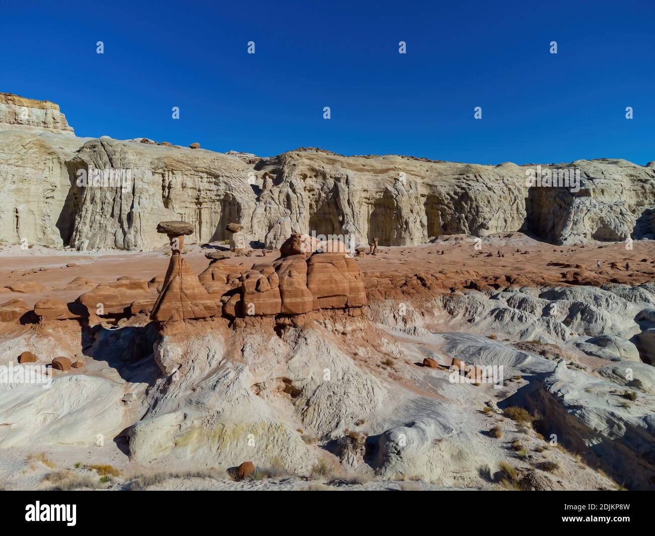 Aerial view of the Beautiful landscape around Toadstool Hoodoos area at ...