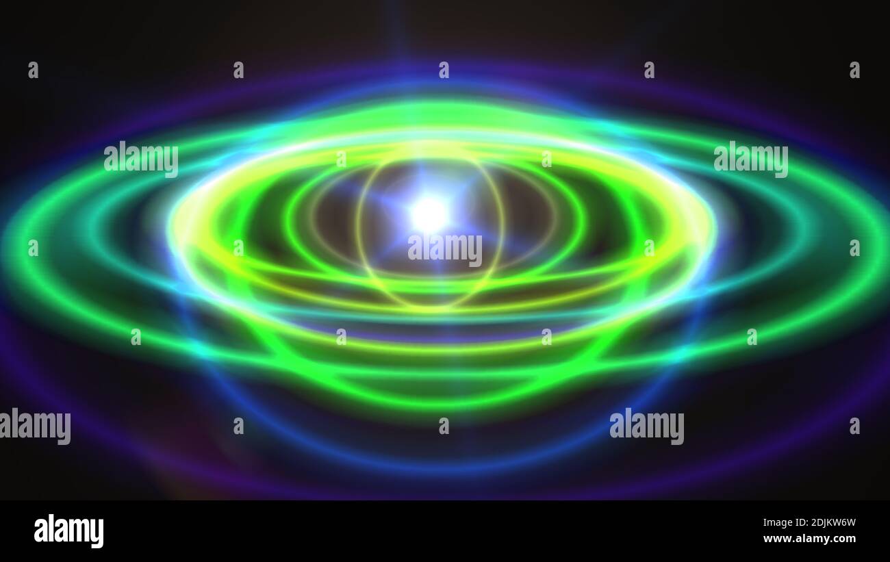 Abstract atom color rings background ray light Stock Photo - Alamy